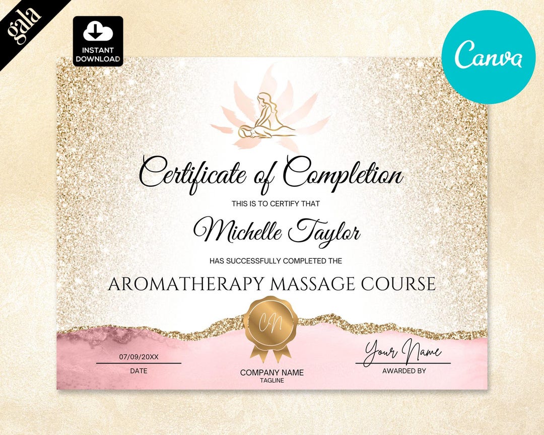 Certificate of Completion Massage, Massage Therapy Course Diploma ...