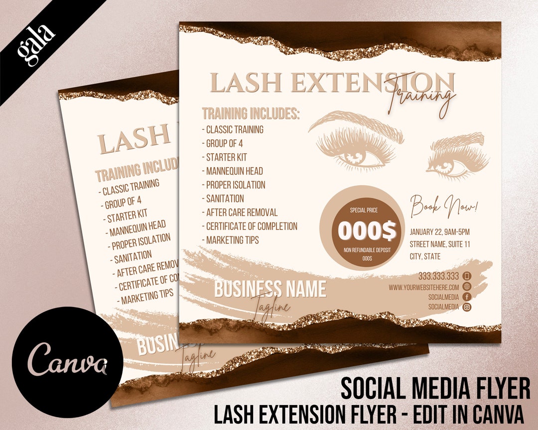 Lashes Flyer, Lash Training Course, Lash Class, Lash Extension Course ...