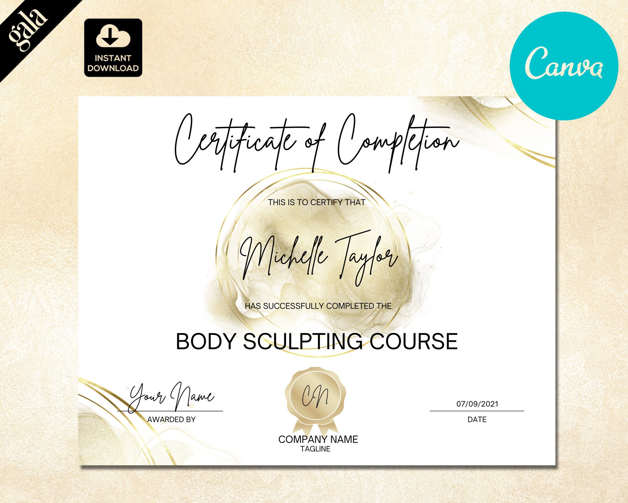 Certificate of Completion Training Certificate Template - Etsy