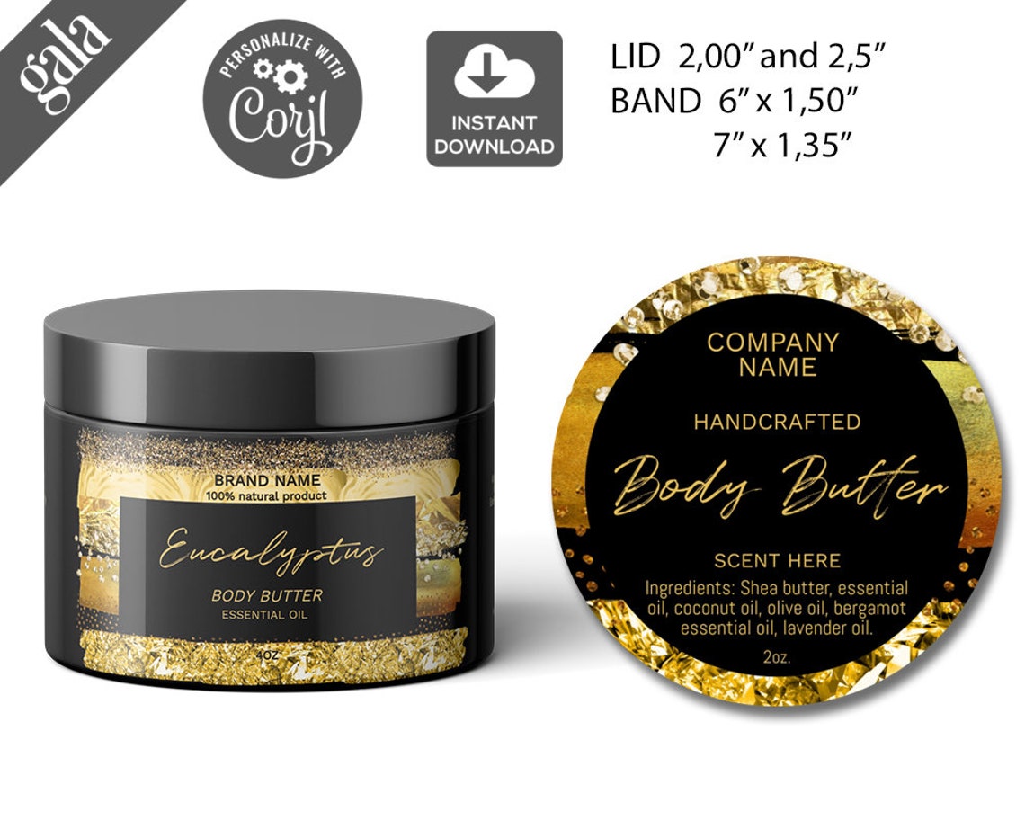 Wrap Around Label Template Body Lotion Labels Jars Candle - Etsy
