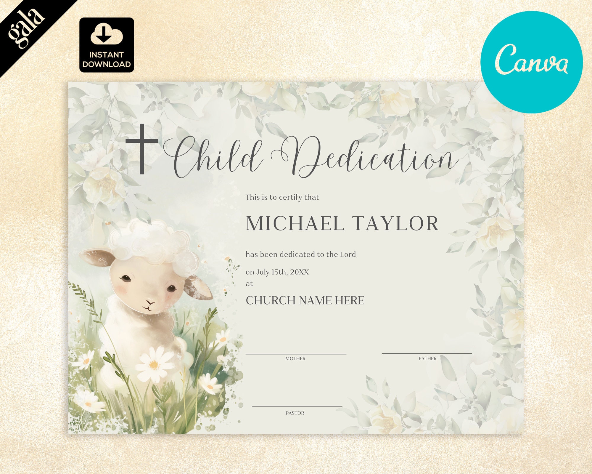 Baptism Dedication Printable Certificates Free Custom Printable