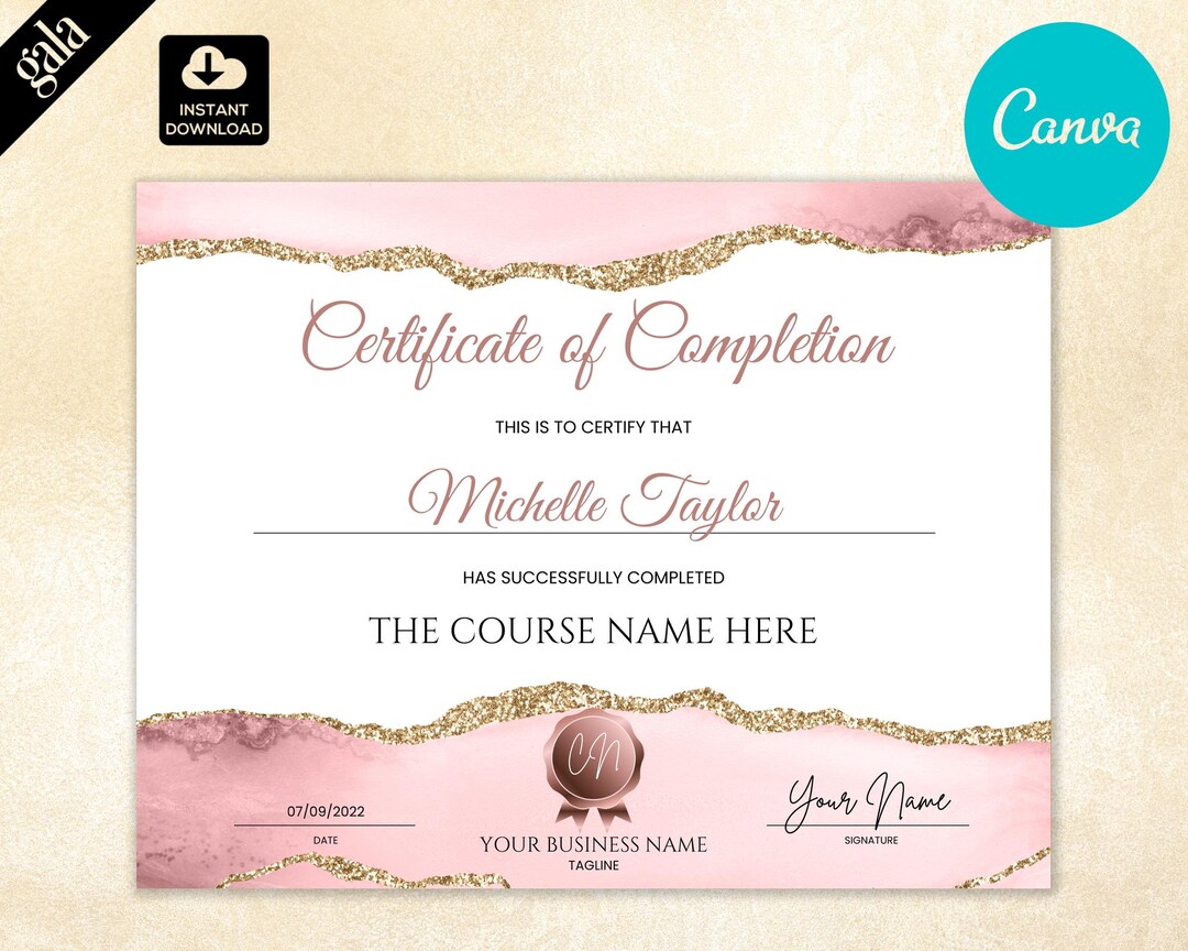 Editable Certificate of Completion Template, Lashes Beauty Certificate ...