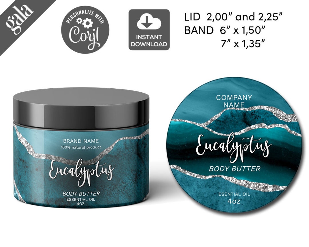 Wrap Around Body Butter Label Template, Body Butter Label, Candle Jar ...