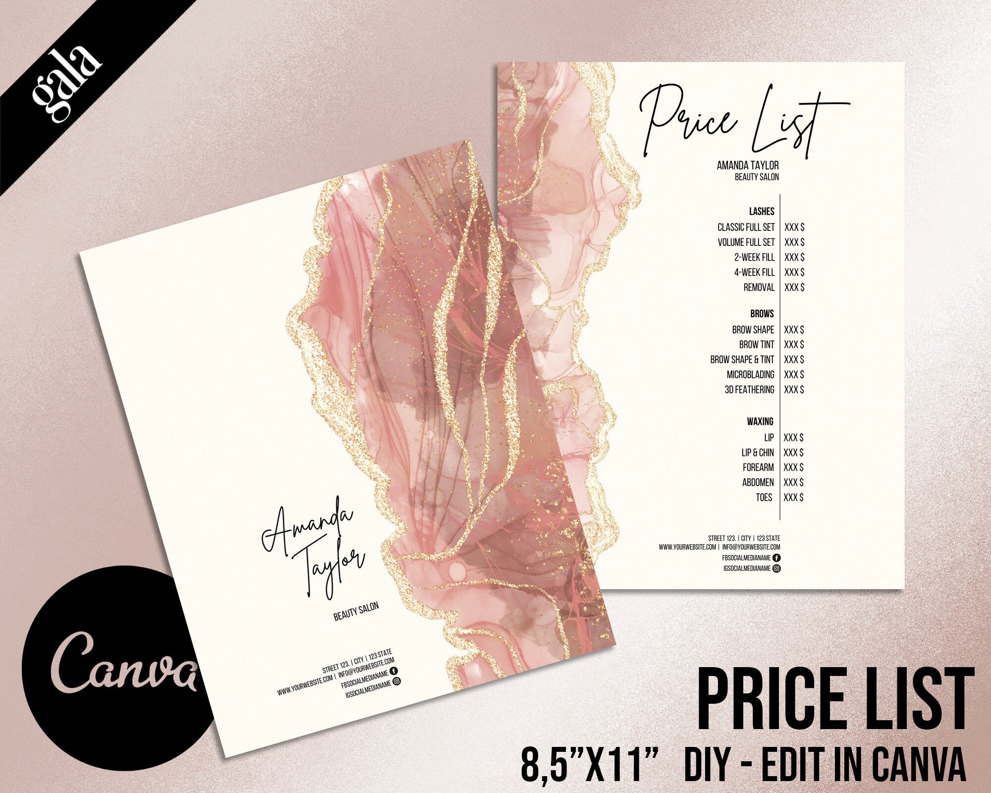 Price List Template Editable, Makeup Price List, Hair Price List ...