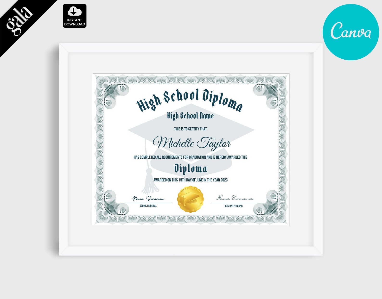 Editable Homeschool Diploma High School Diploma Template - Etsy