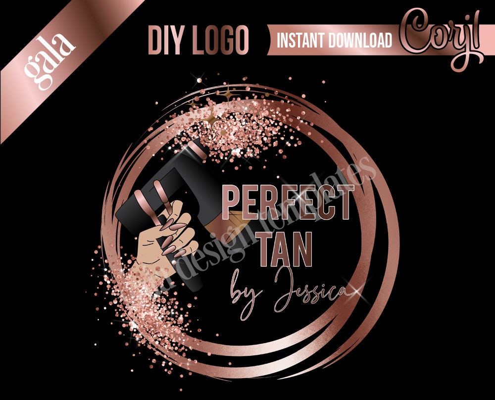 DIY logo template spray tans logo design mobile spray | Etsy