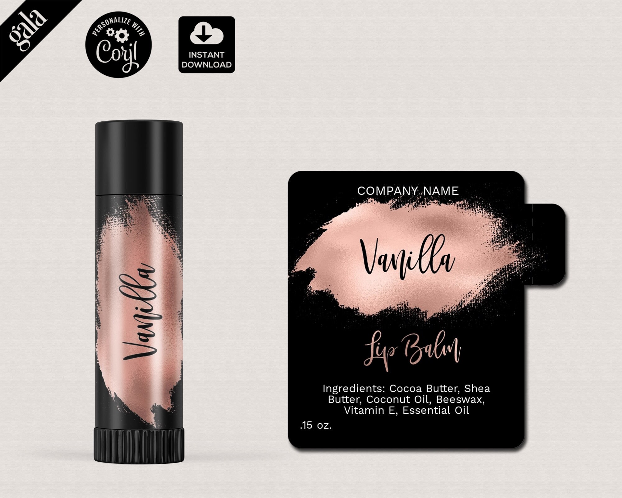Lip Balm Label Template DIY Product Label Editable Lip Balm | Etsy