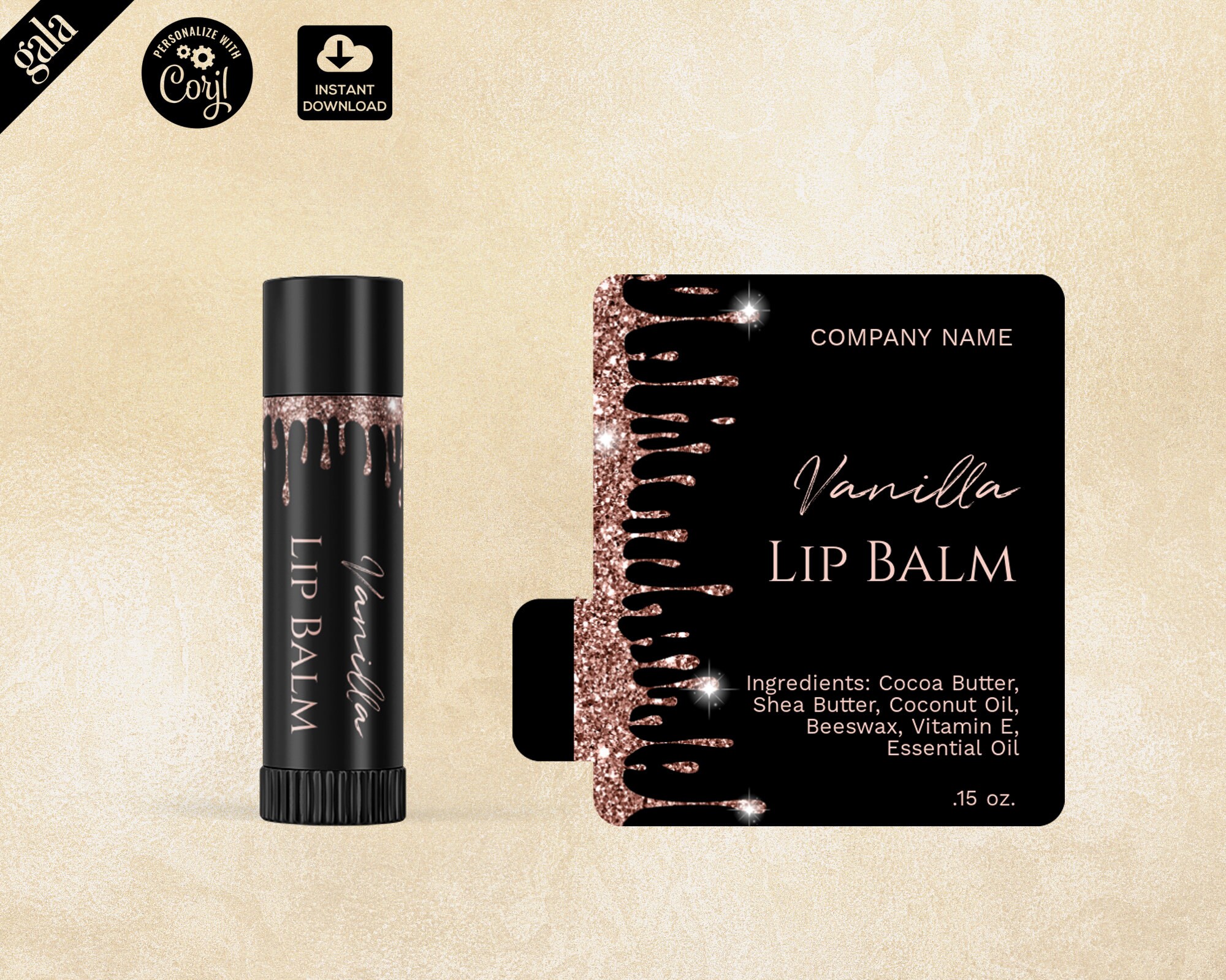 Editable Lip Balm Label Template DIY Product Label Lip Balm - Etsy