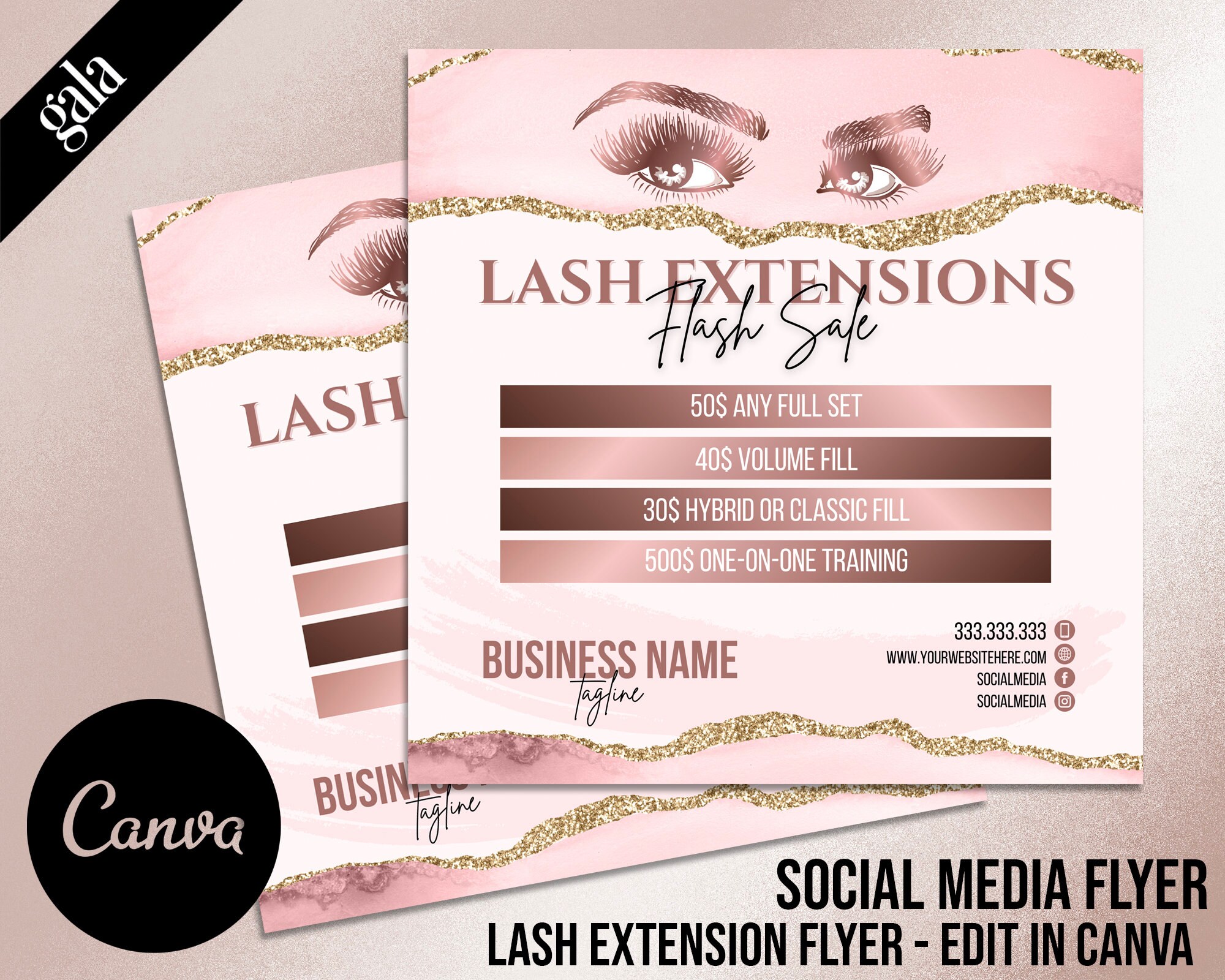 DIY Lash Extensions Flash Sale Flyer Eyelash Services Flyer - Etsy