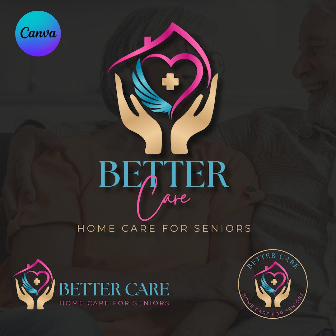 Angel Wings Home Care Logo: Nursing & Elderly Care Branding (canva ...