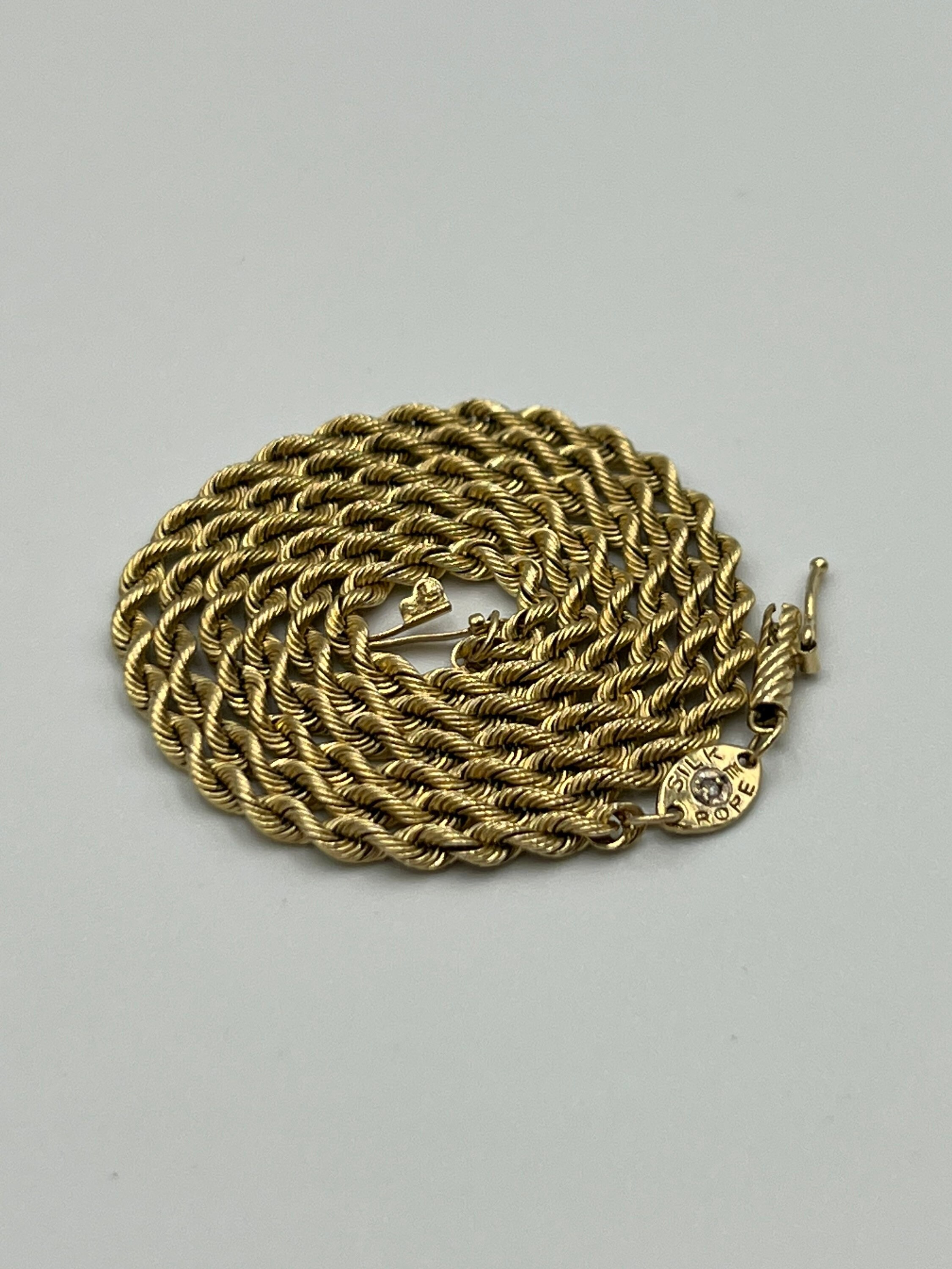 Vintage // 14 Kt. Gold // Silk Rope Chain // Patent 4651517 - Etsy