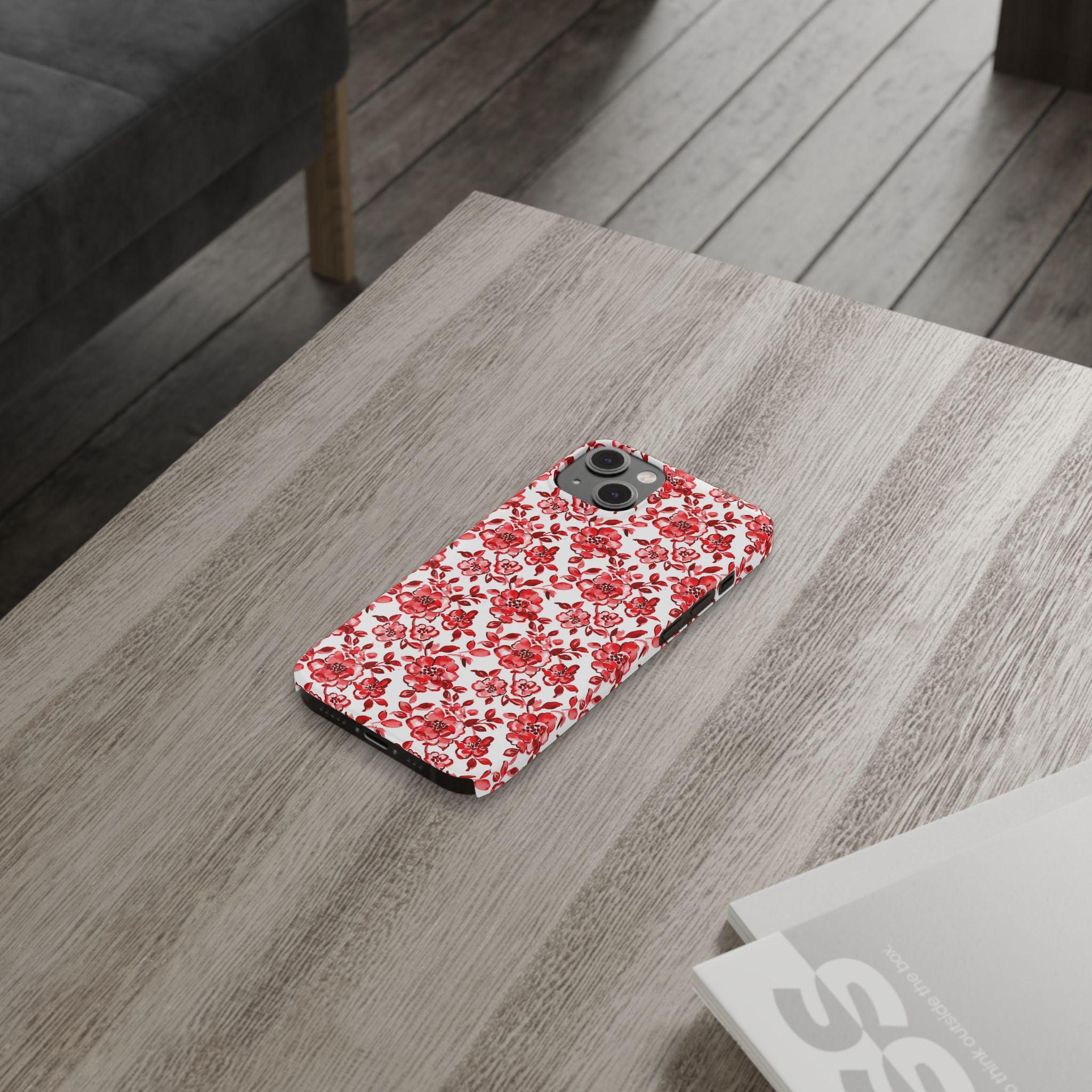Slim Red Chinoiserie Gift for Her Cute Phone Cases for iPhone 16 Pro ...