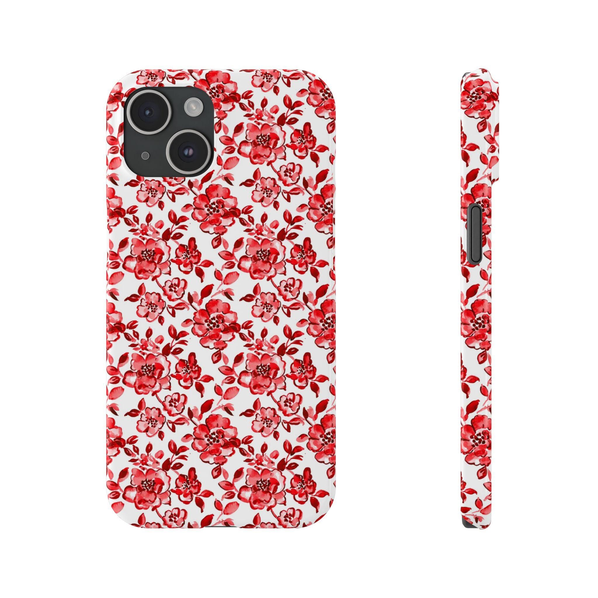 Slim Red Chinoiserie Gift for Her Cute Phone Cases for iPhone 16 Pro ...