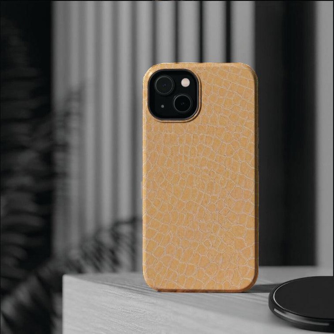 Non Leather Beige Color Pattern Magsafe Cute Phone Case for iPhone Gift ...