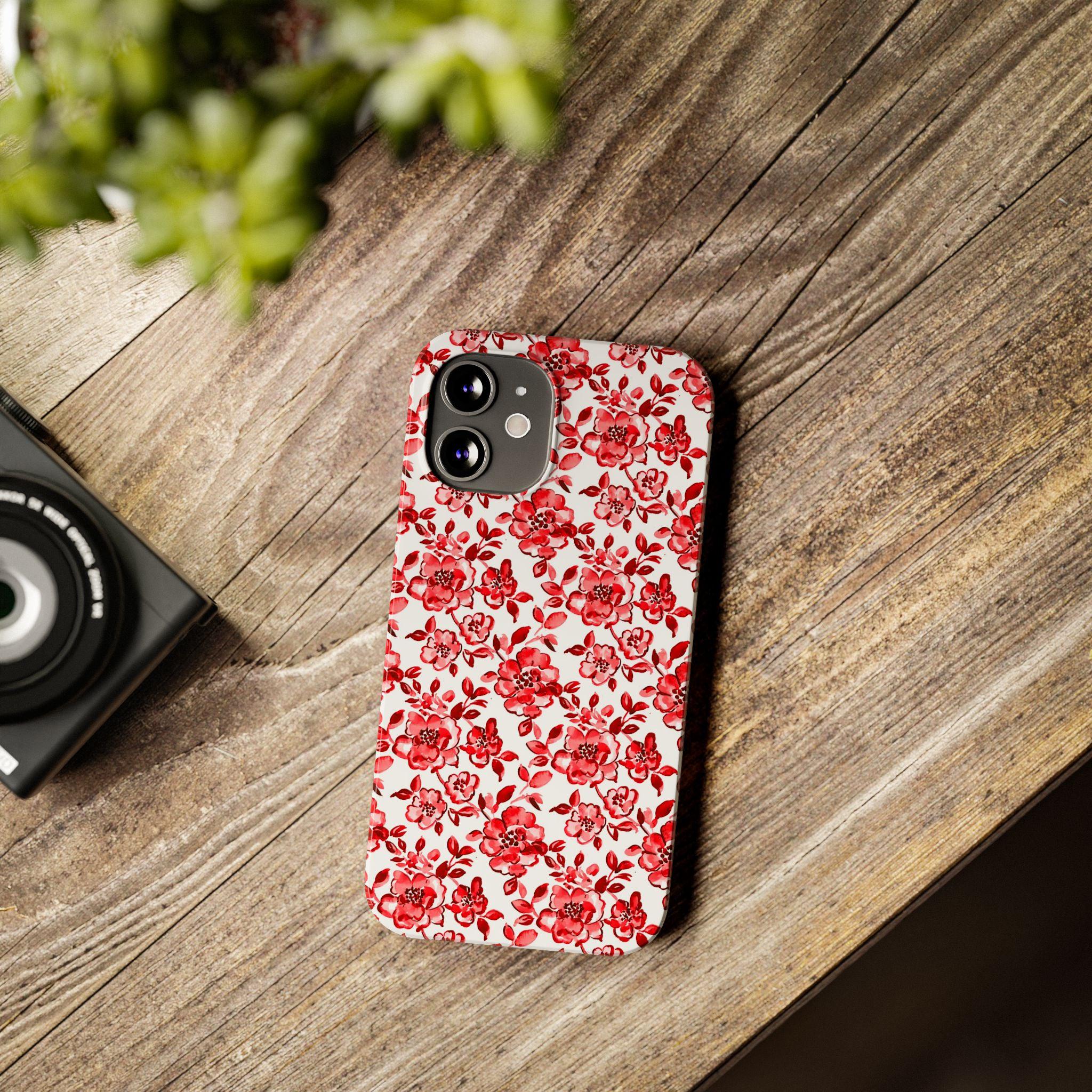 Slim Red Chinoiserie Gift for Her Cute Phone Cases for iPhone 16 Pro ...
