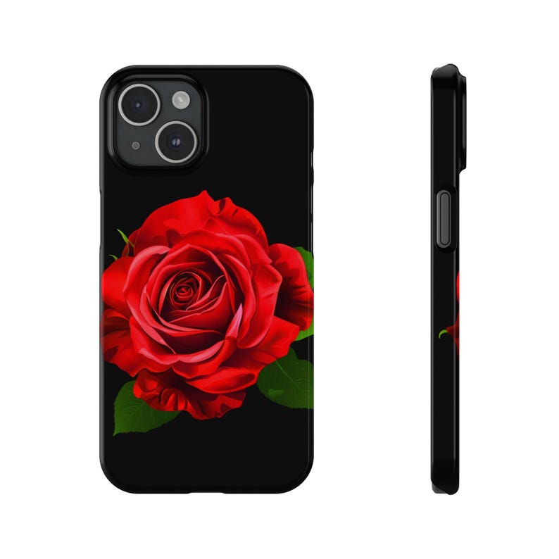 Slim Red Rose Flowers Gift for Her Cute Phone Cases for iPhone 16 Pro ...