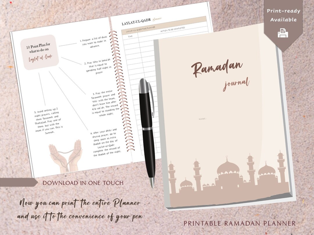 Ramadan Printable Journal Planner - Islamic Prayer Planner for Ramadan ...
