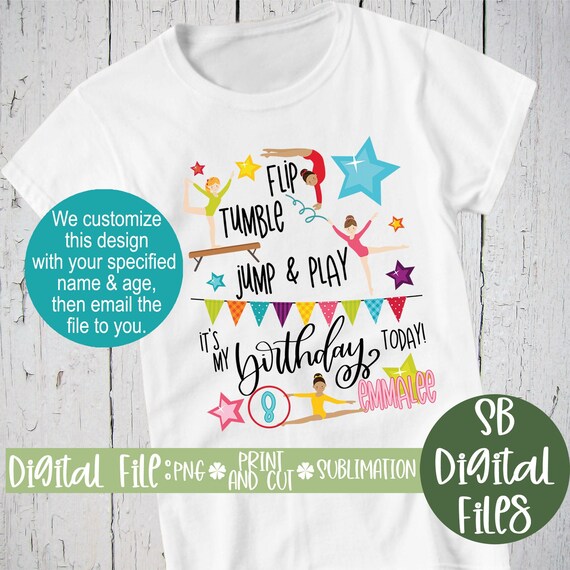 Flip Tumble Jump & Play Personalized PNG Custom Png for | Etsy