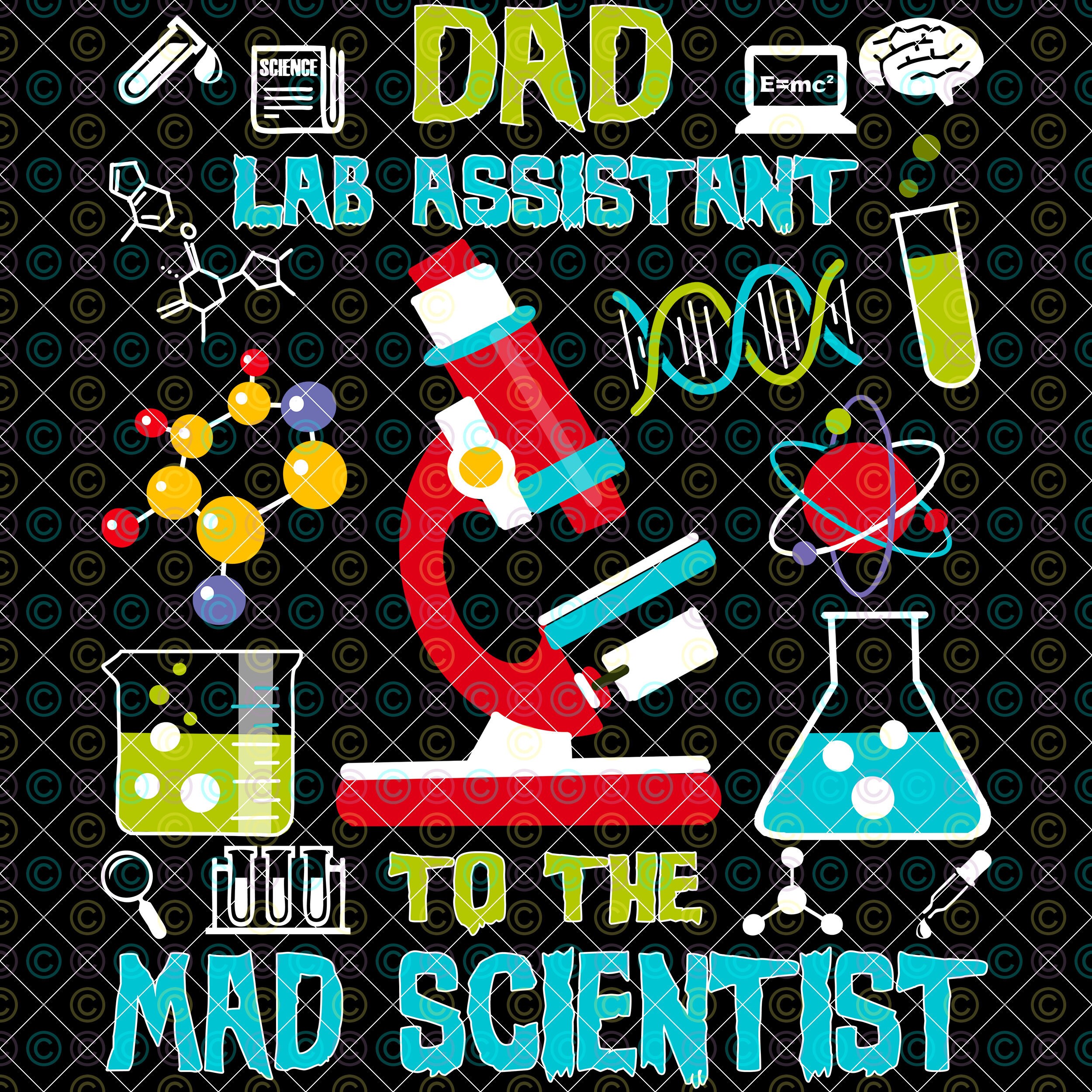 Dad Lab Assistant PNG Mad Scientist PNG Family Birthday | Etsy