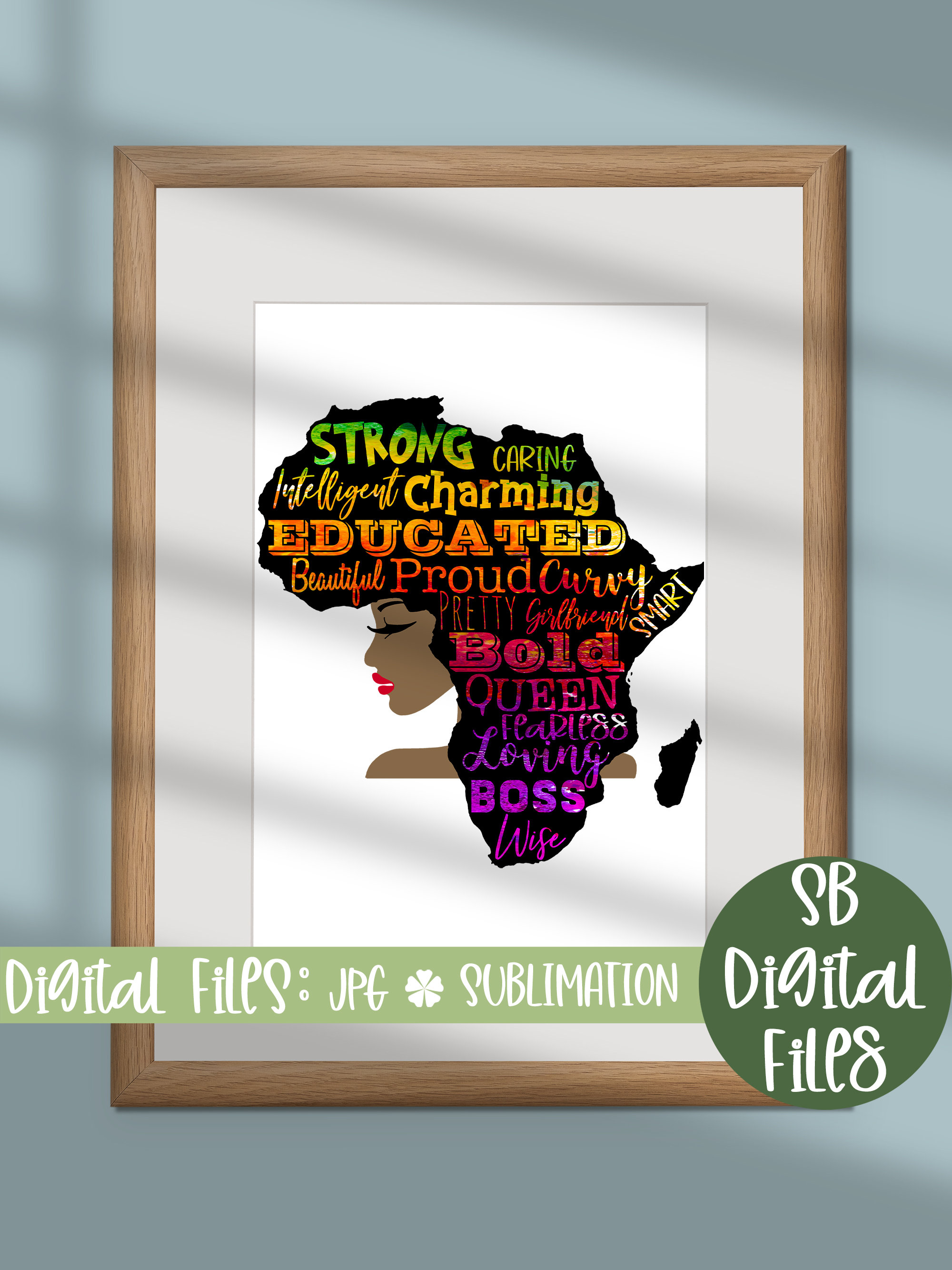 African Girl Print File Digital Word Art Black Girl Magic | Etsy