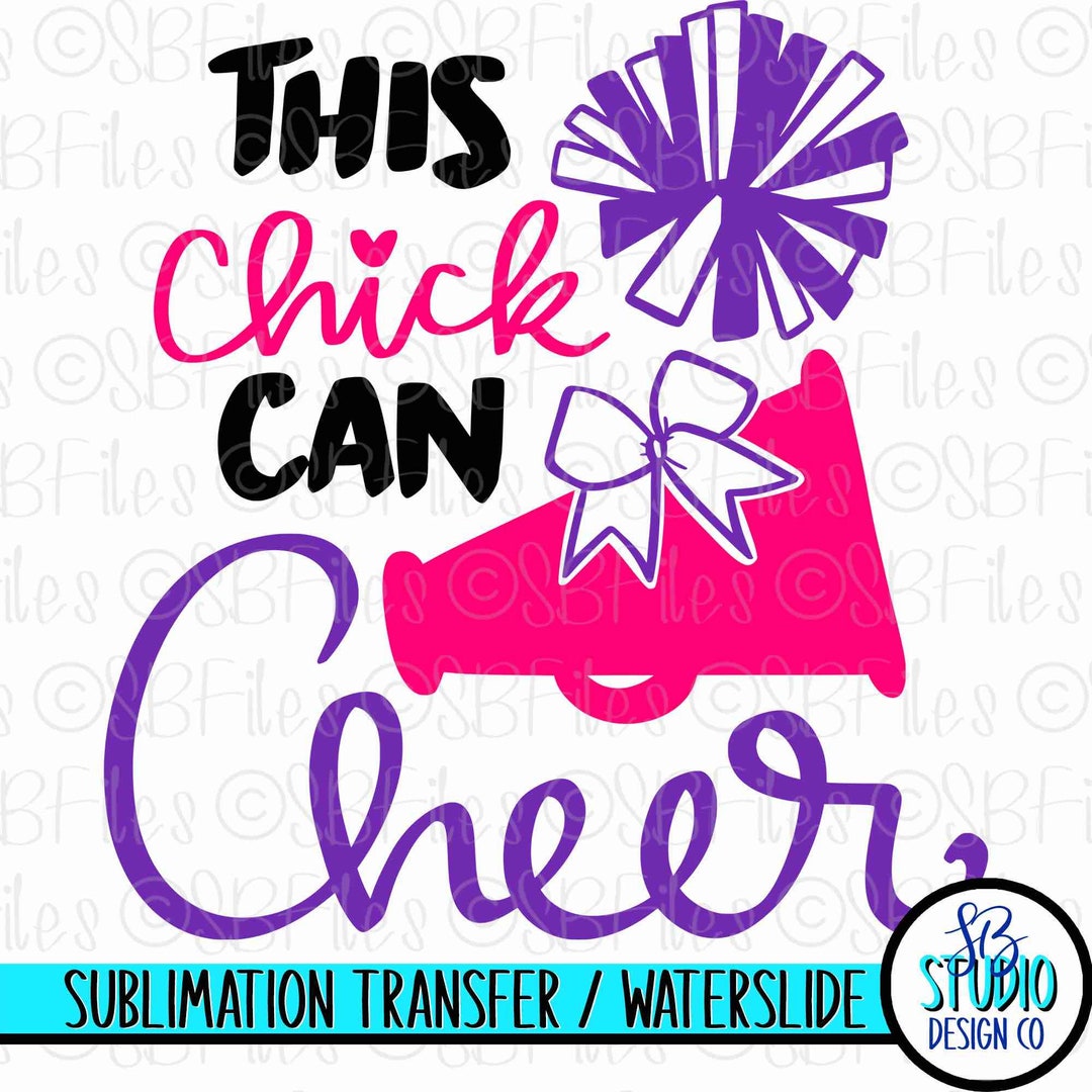 This Chick Can Cheer Heat Transfer Print Sweatshirt - Etsy