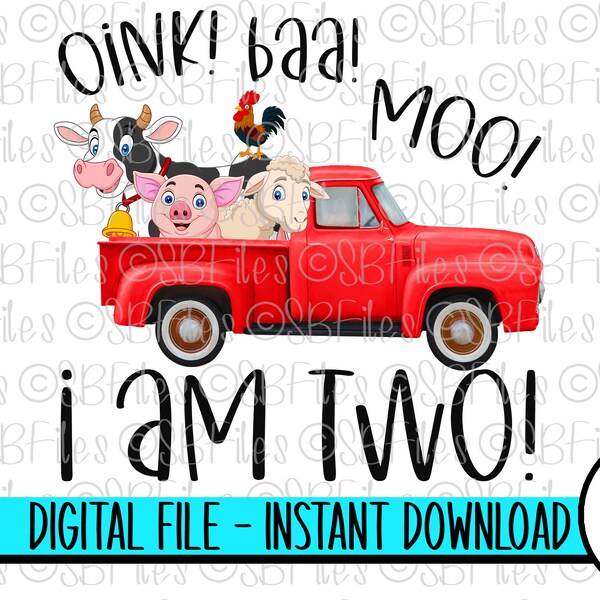 Oink Cluck Baa Moo Im Two Svg - Etsy