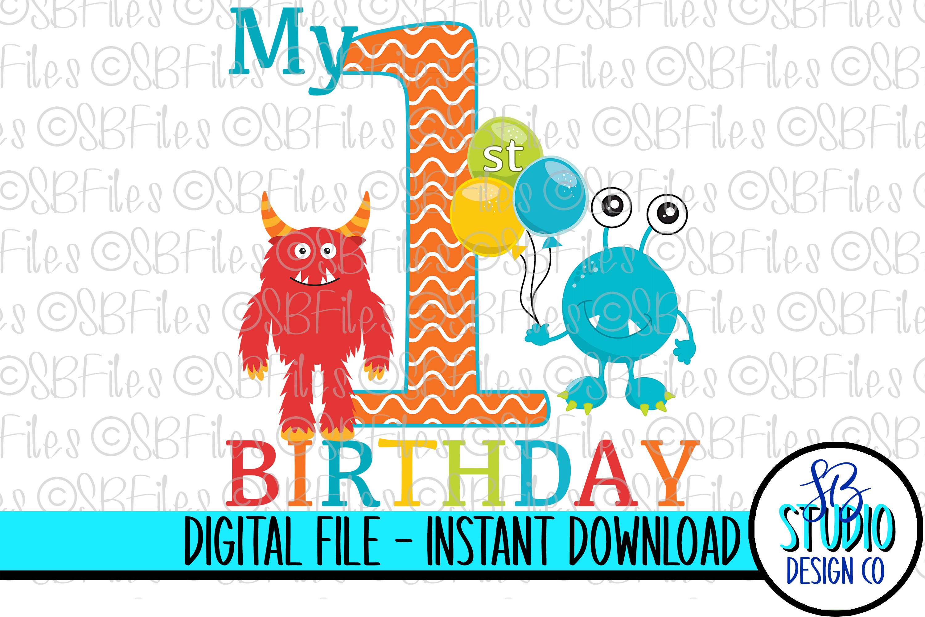 1st Birthday Monster Clipart