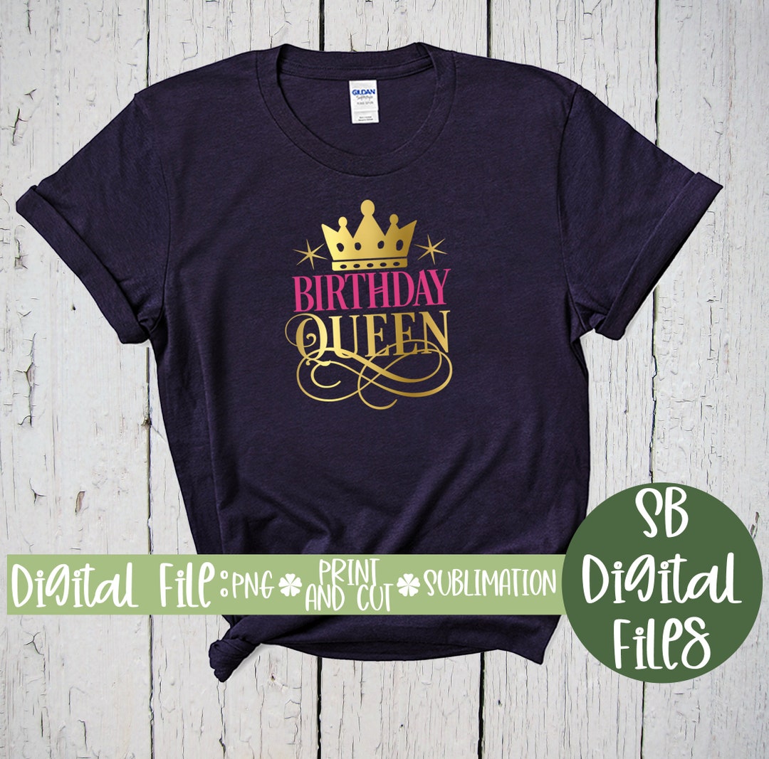 Birthday Queen PNG, Black Queen, Black Girl Magic, Gold Crown PNG, Iron ...