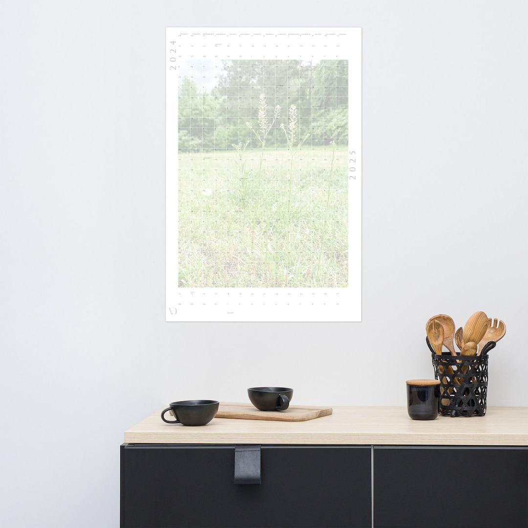 24x36 Year Long Wall Calendar 2024 2025 School Calendar Wildflowers 1 ...