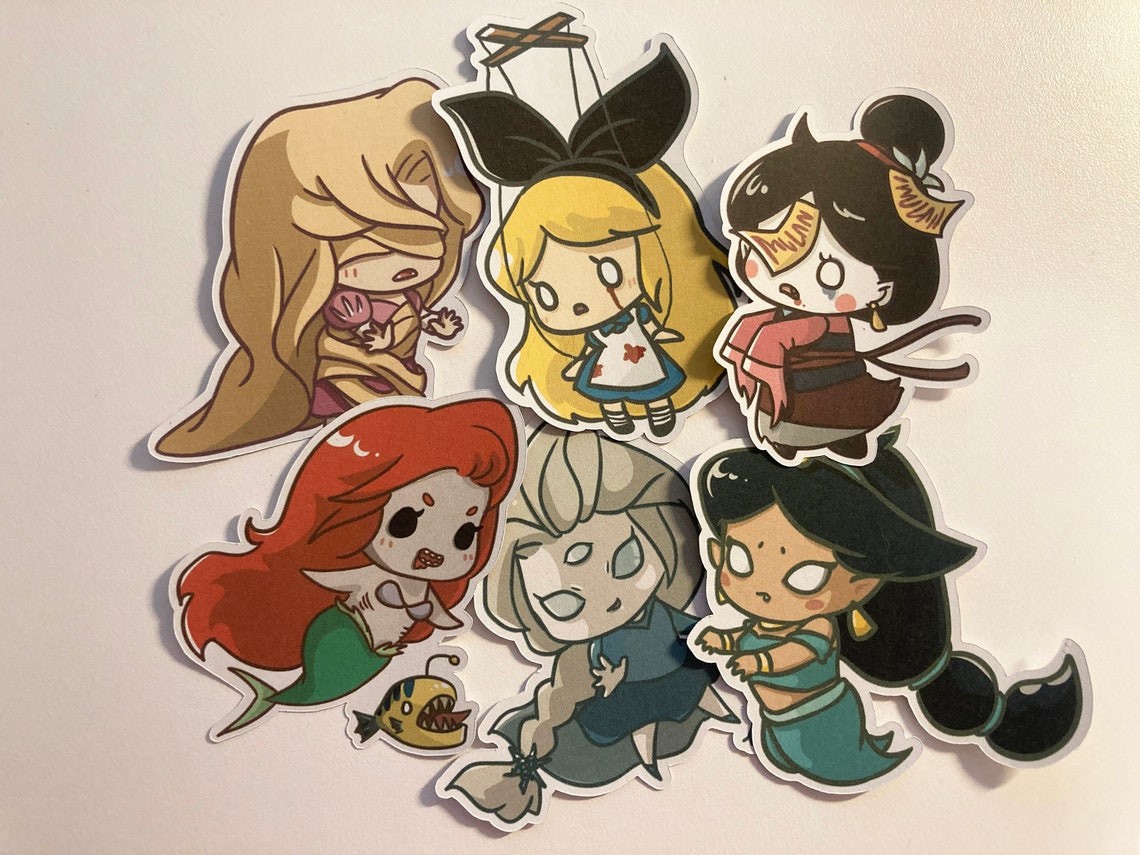 Spooky Disney Princess Stickers Disney Princess Stickers - Etsy