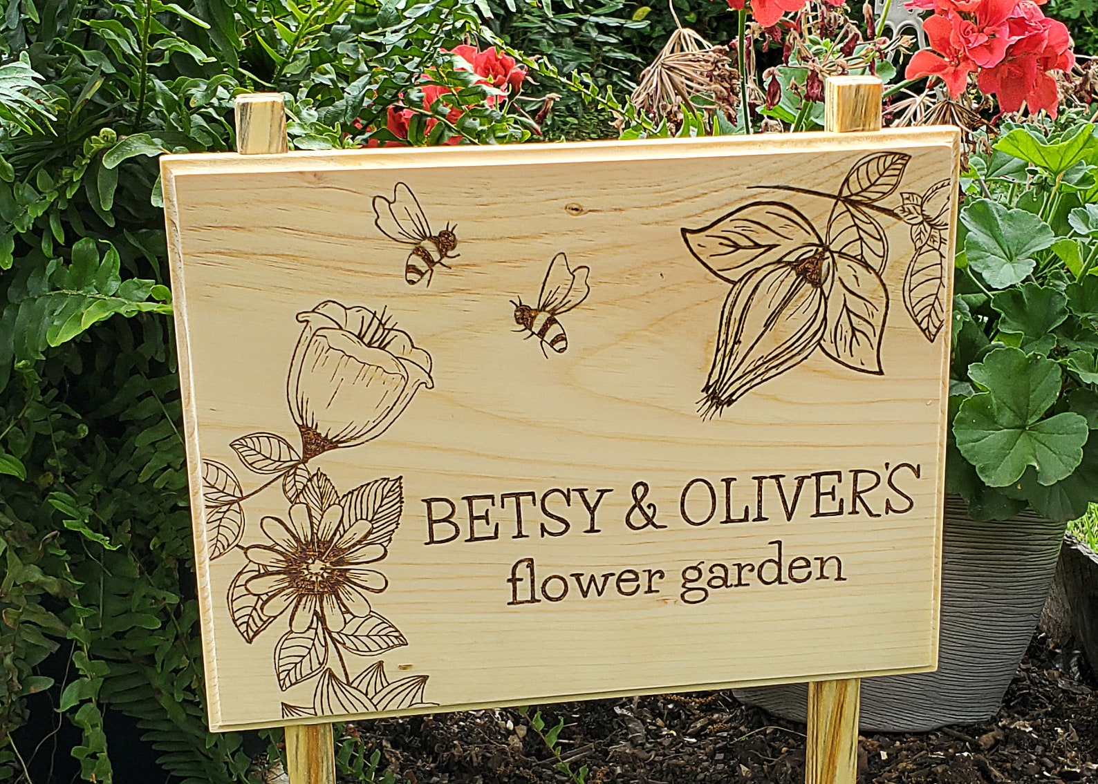 Gran letrero de jardín de madera personalizado hecho a mano | Etsy