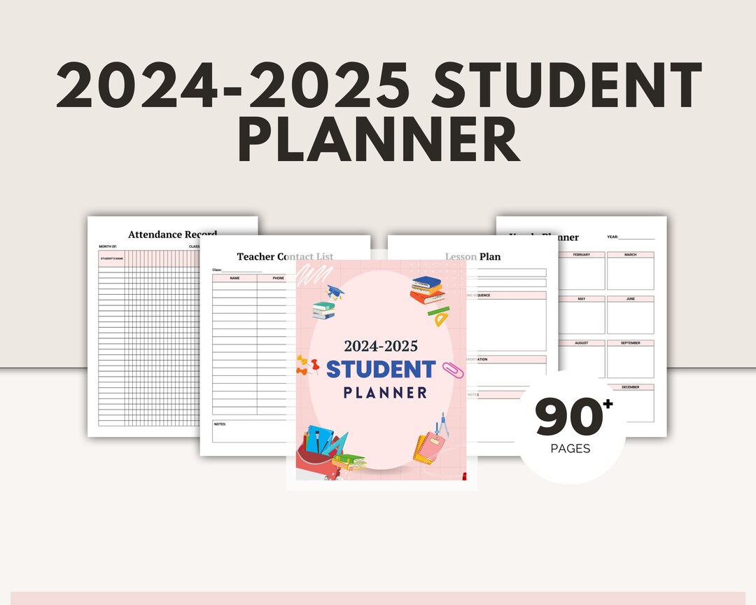 2024-2025 Journal, Printable Student Planner Bundle, Study Planner ...