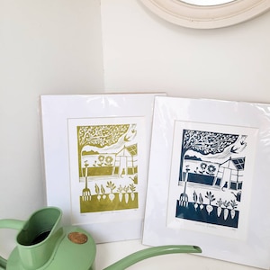 Summer Garden - Original Lino Print | Unframed | Vegetables ...