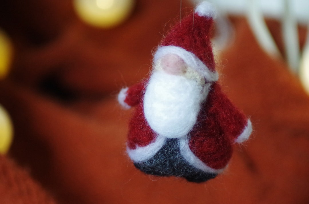 Handmade Needle Felted Santa | MADE TO ORDER | Christmas Ornament ...