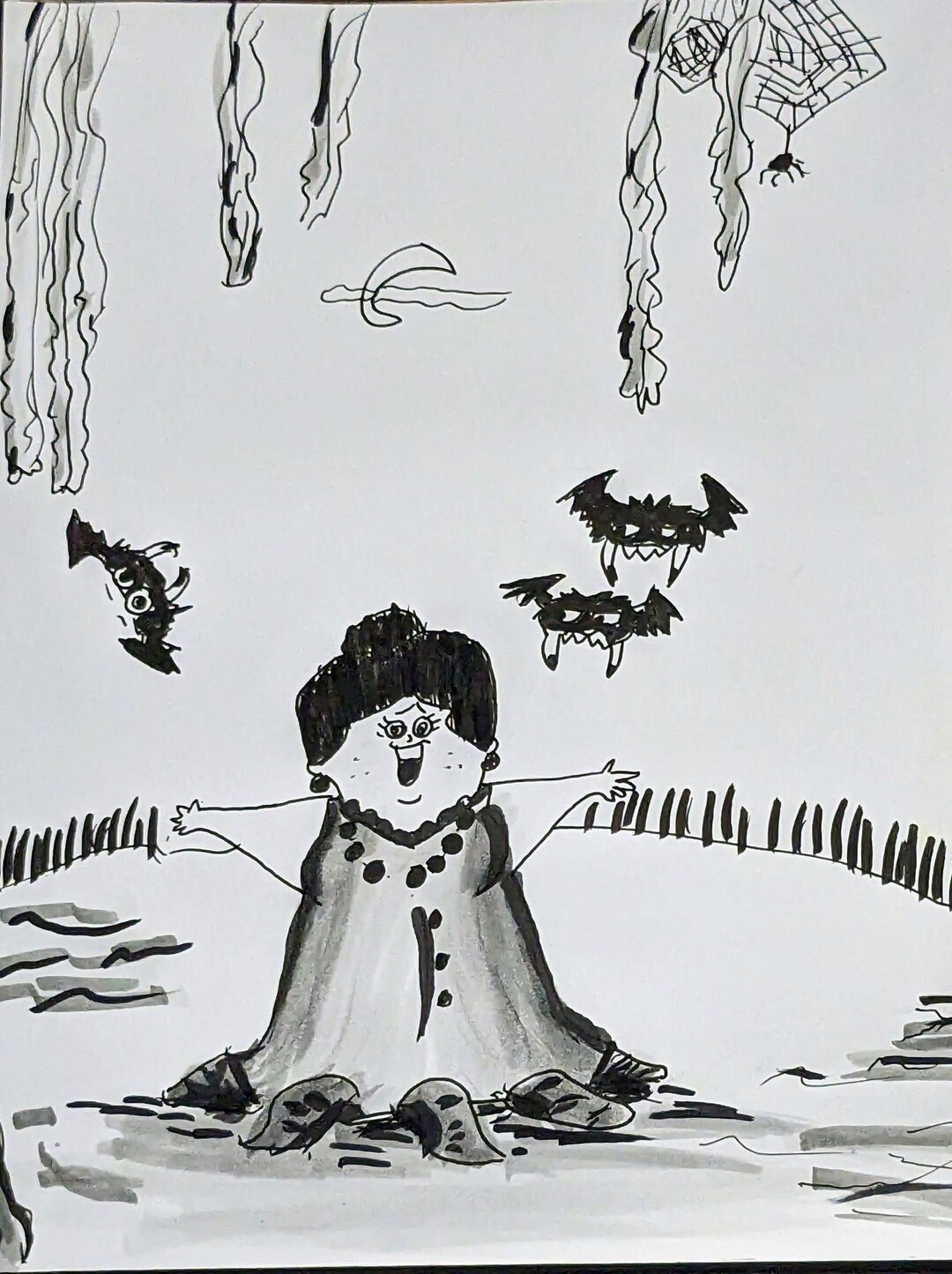 Spider Octo Lady Traditional Pen and Ink 9x12 - Etsy