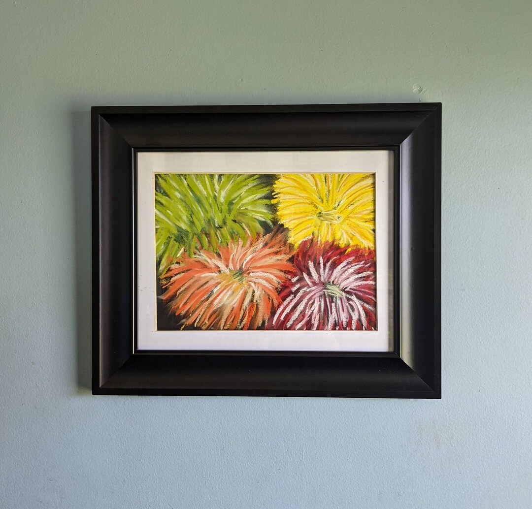 Firework Flowers Original Dry Pastel 11x17 - Etsy