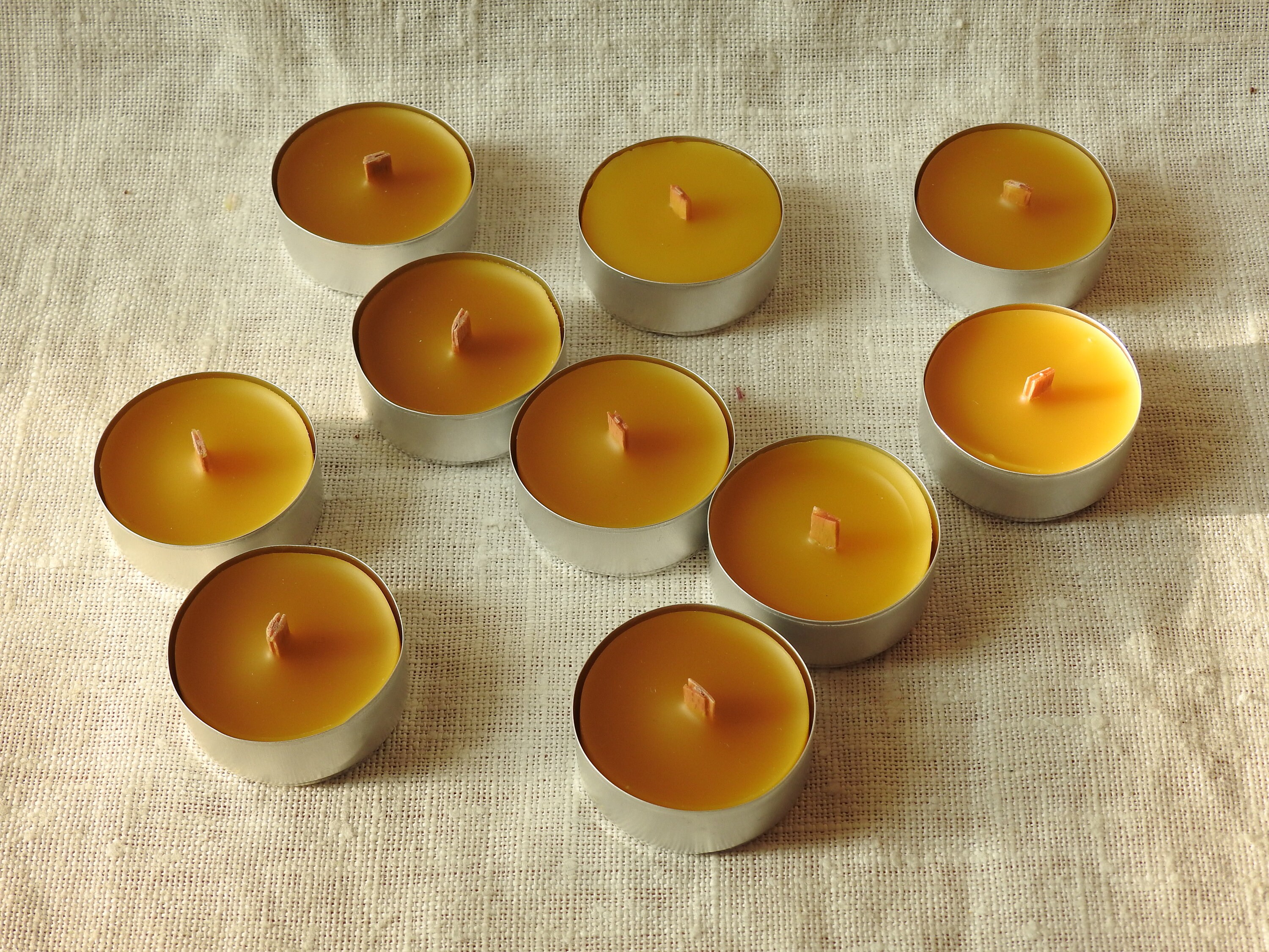 Beeswax Tealights With Wood Wick, Tealight Candles, Natural Candles ...