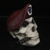 Life-size Bronze Skull Hat Stand - Cold Cast Military Beret Holder With ...