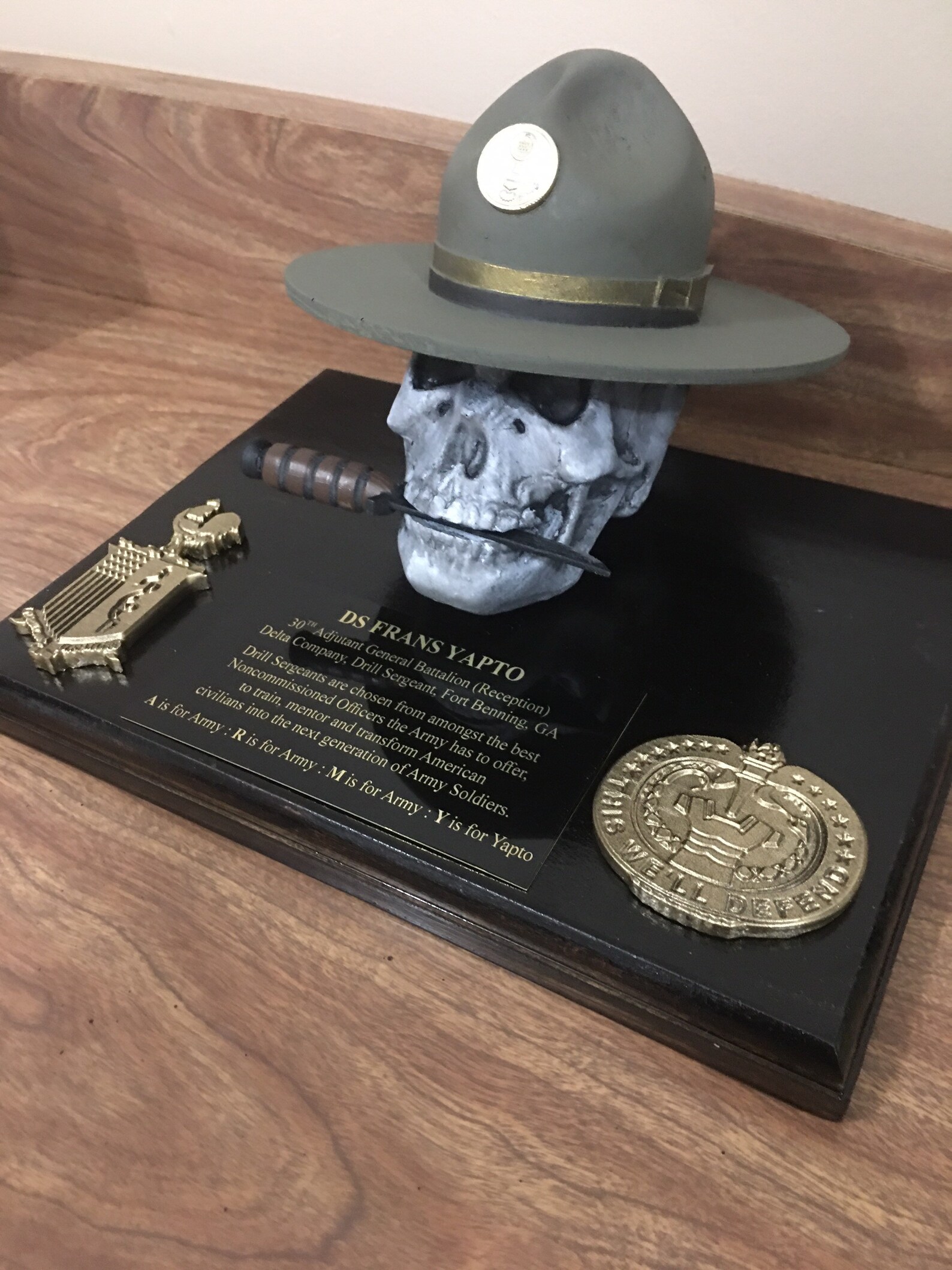 3D Printed Drill Sergeant Skull With Knife - Etsy
