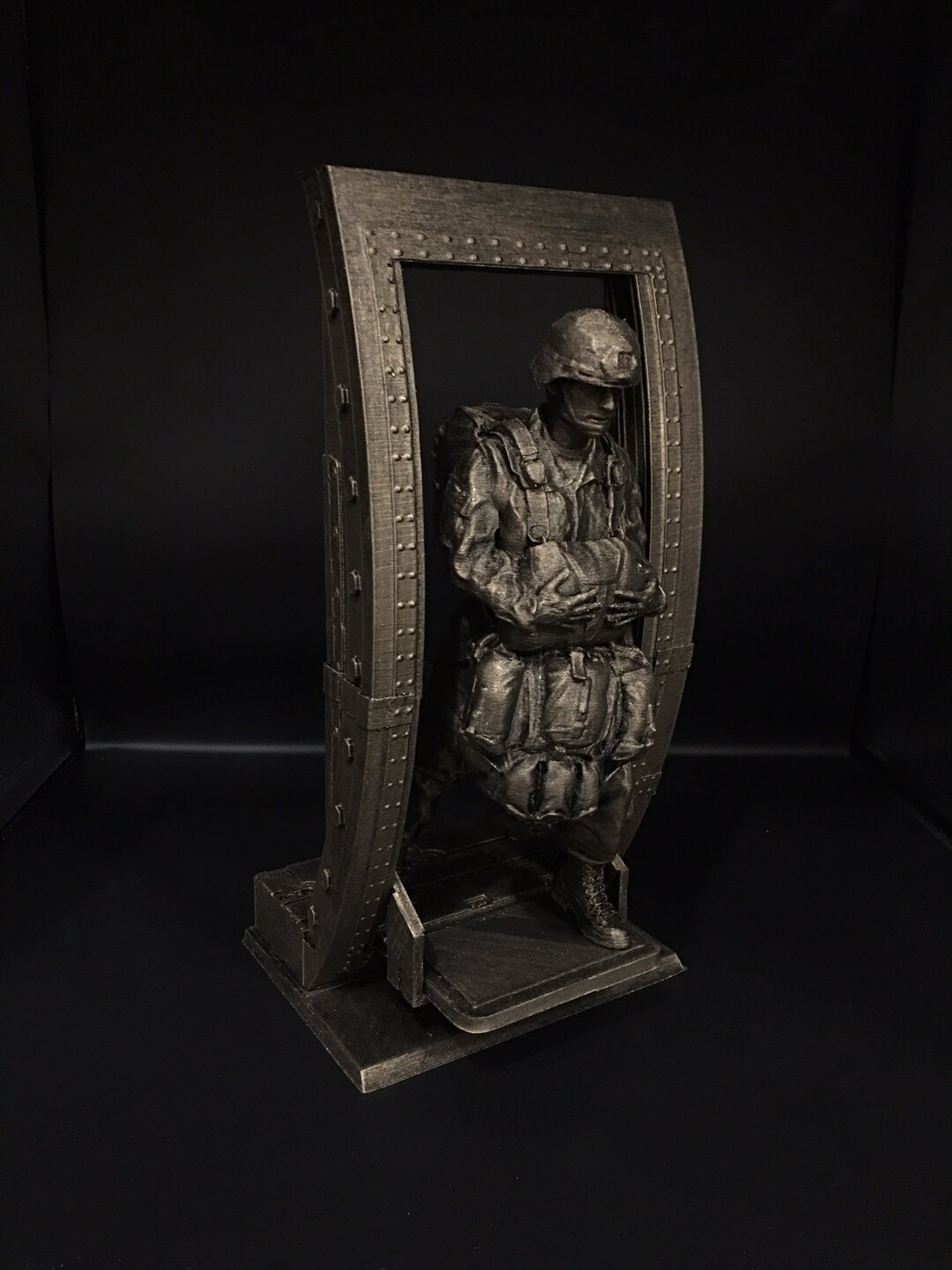 3D Printed Paratrooper Statue: Bronze Military Art (12.5" H) - Etsy