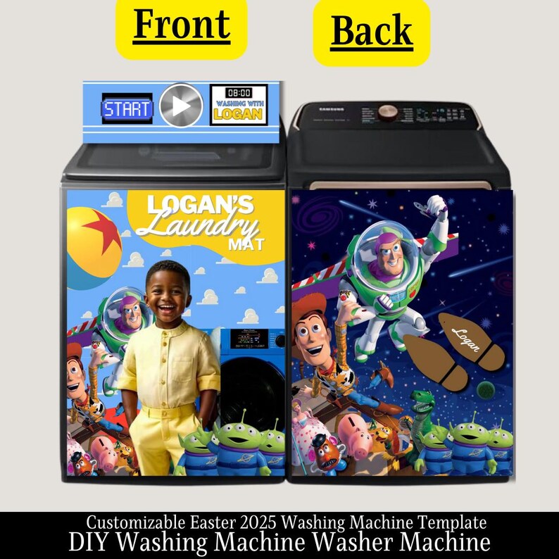 Easter 2025 Washing Machine Template |toy Washer Machine Canva Design ...