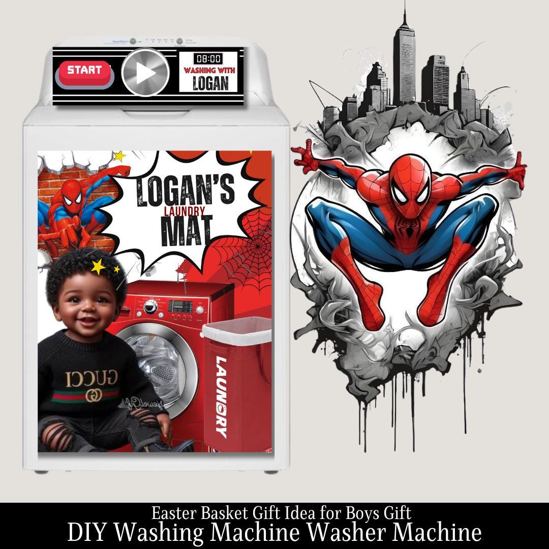 Editable Easter Laundry Machine Template| DIY Washing Machine Washer ...