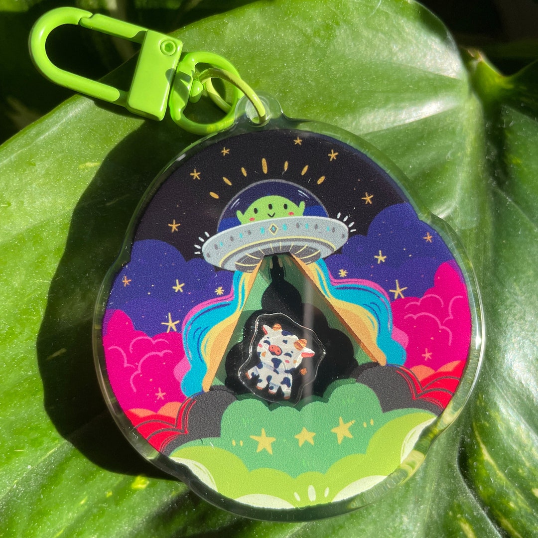 Aliens Cow Keychain Tamagotchi Shaker (2 Faces) Original Acrylic ...