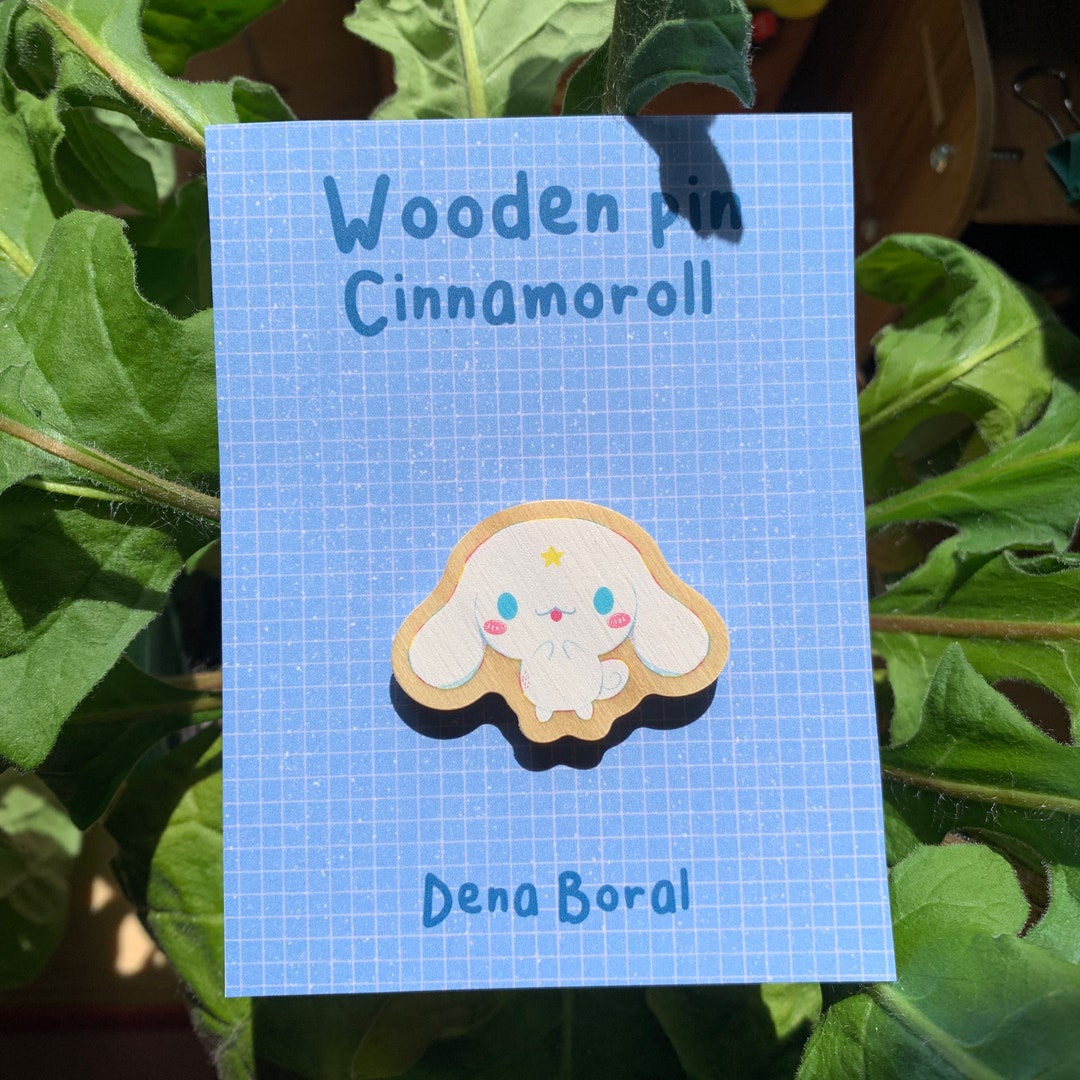 Cinnamoroll Wooden Pin Badge Original Gift Inspired Fanart | Eco ...