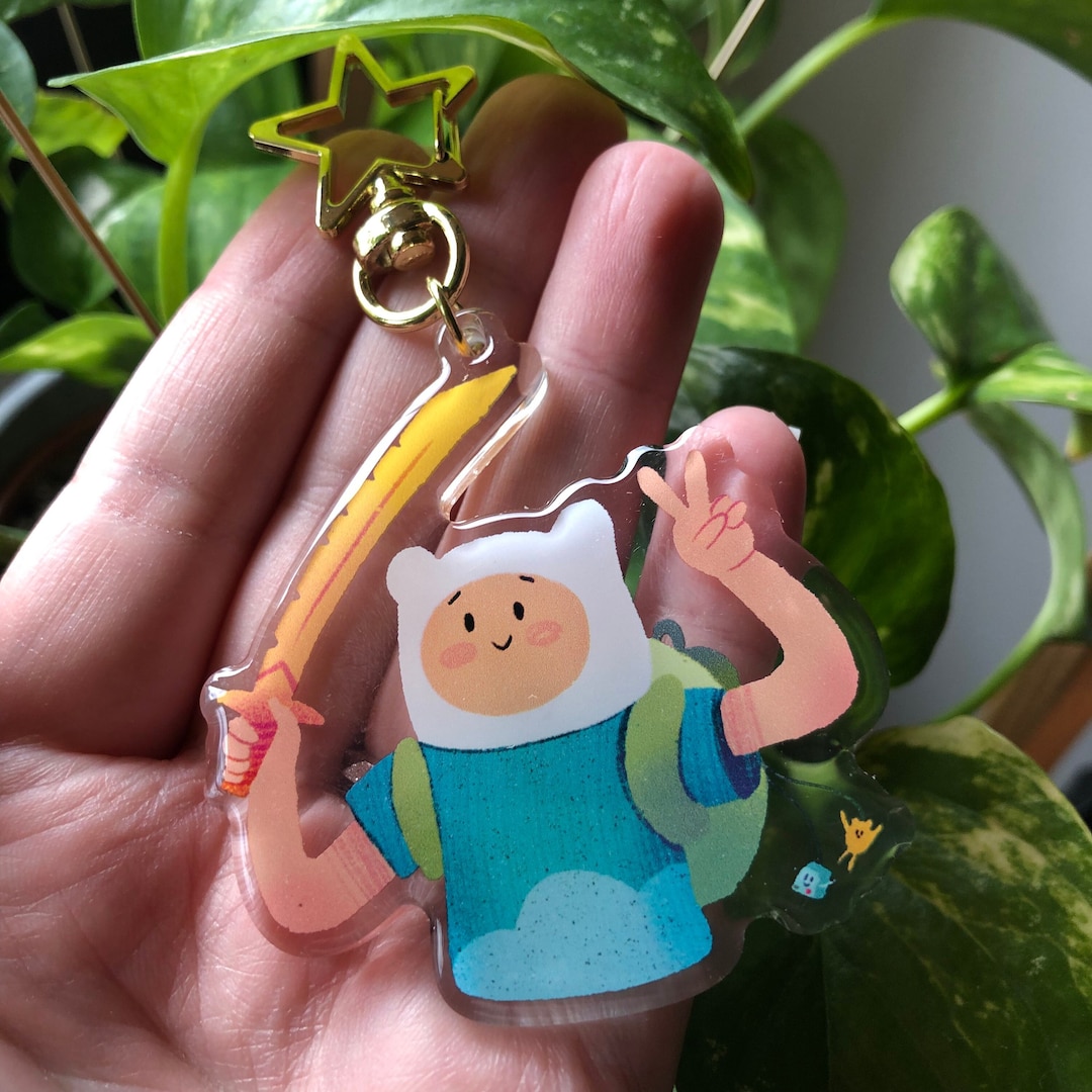 Finn Keyring Adventure Time Keyring Original Fanart Acrylic Keychain - Etsy