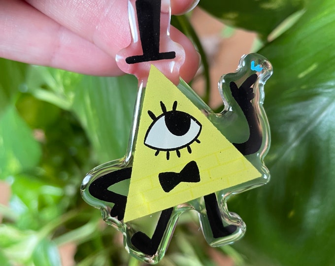 Bill Cipher Gravity Falls Fanart Acrylic Keychain - Etsy