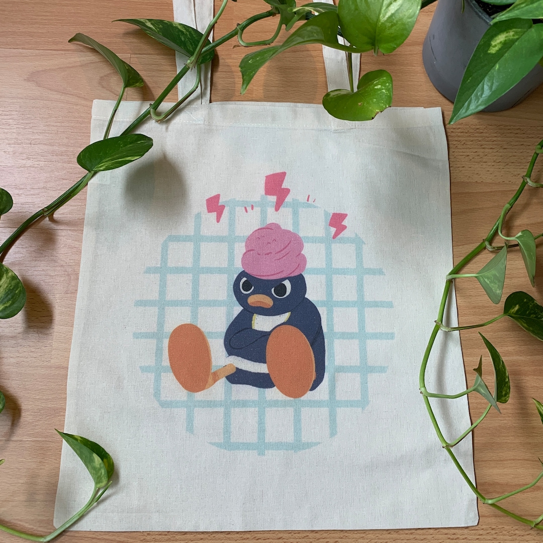 Tote Bag Angry Pingu Fanart Fan Art 100% Cotton 40x40cm - Etsy