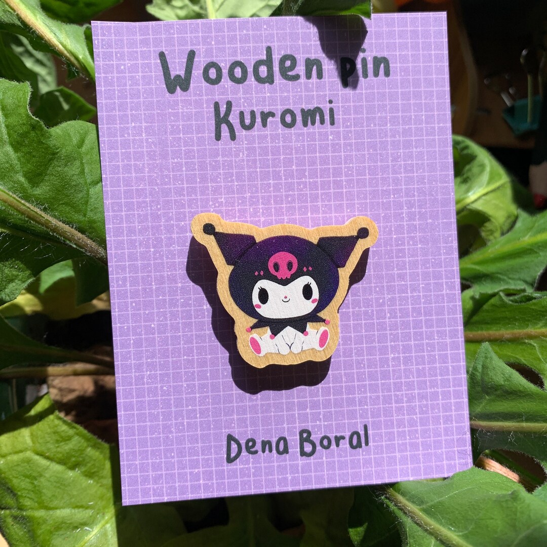 Kuromi Kuromi Wooden Pin Badge Kuromi - Etsy México