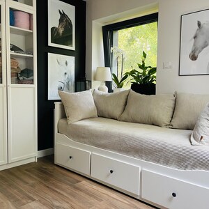 Inch Cream STRIPES CORDUROY Daybed Slip Cover. Set for Daybed: Cover ...