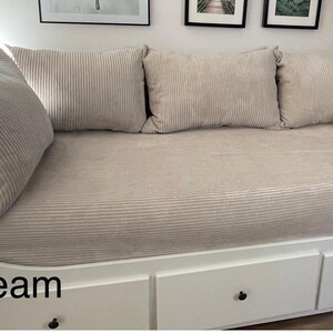 Inch Cream STRIPES CORDUROY Daybed Slip Cover. Set for Daybed: Cover ...